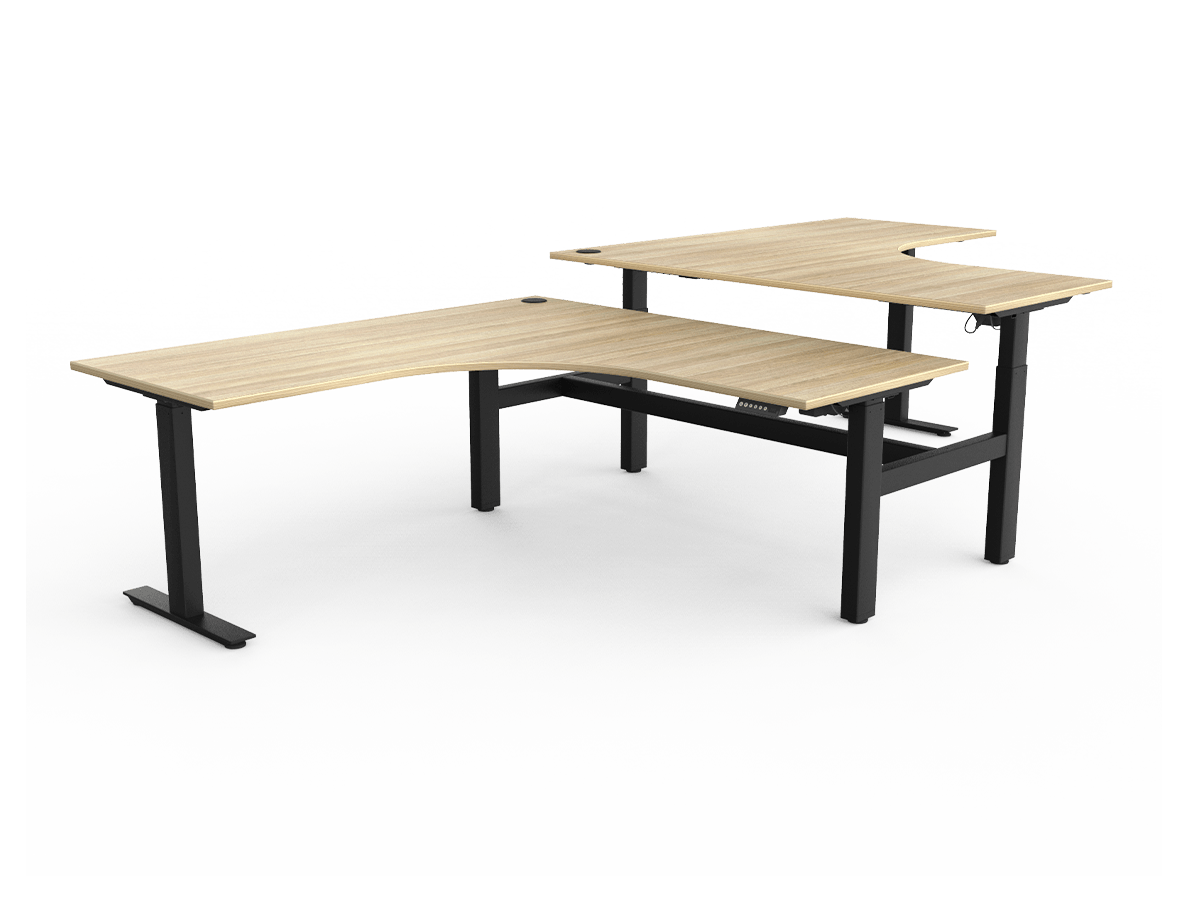 Agile Double 90° Workstation - Electric 2 Column | OLG Office